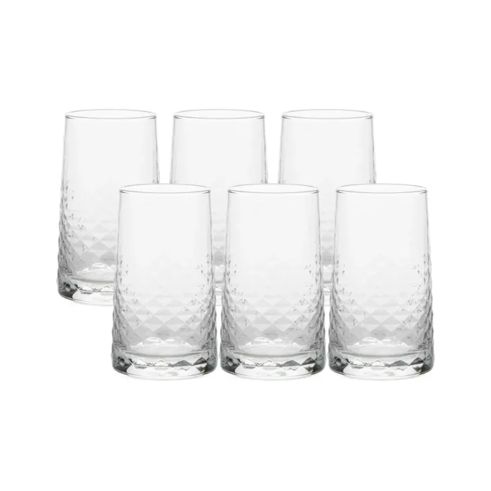 Set de Vasos Cairo Bebidas de Vidrio 476 ml | 16 oz 6 Piezas | Multisaba